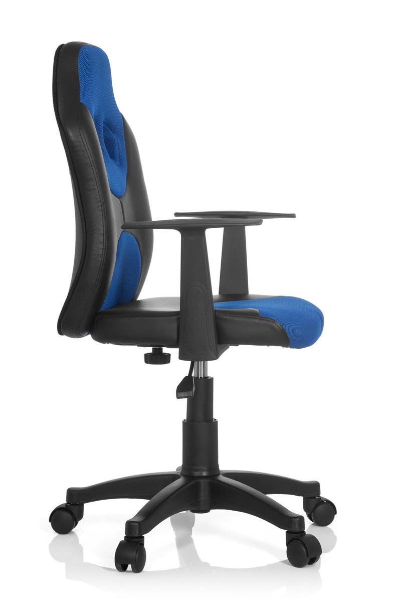 Bureaustoel - Met Armleuning - Kinderen - Kunstleder - Zwart/Blauw ...