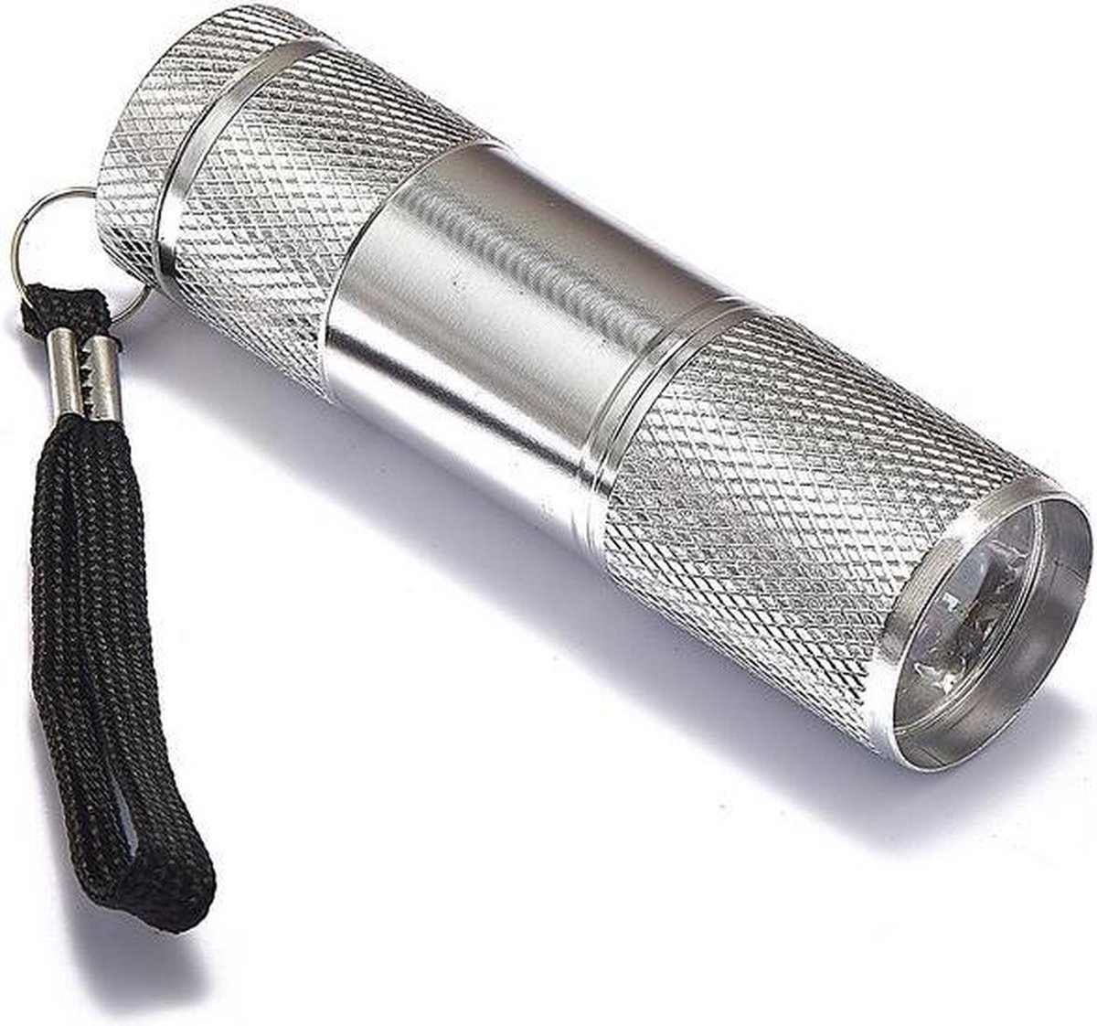 Mini zaklamp 9 LED Aluminium UV Ultra Violet paars licht - Zilver | bol.com