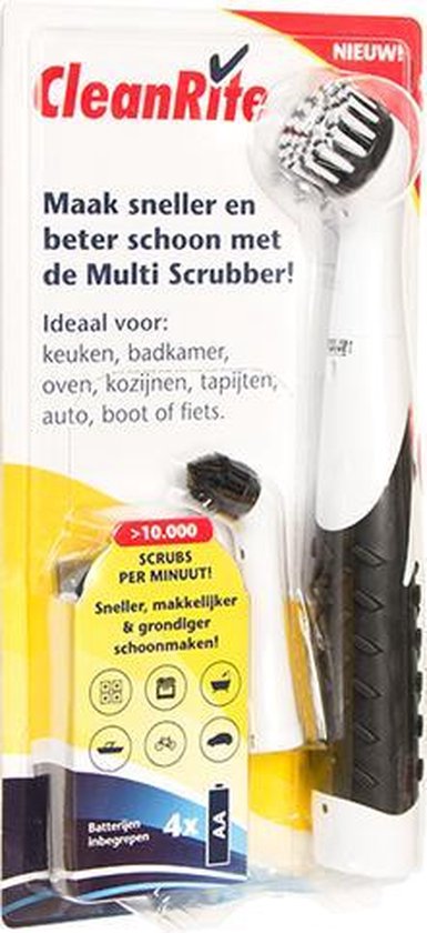CleanRite Multi Scrubber Inclusief 2 opzetborstels |Elektrische ...