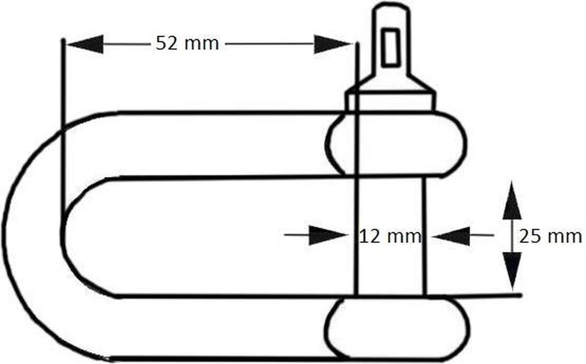D-sluiting M12 verzinkt 52x25mm | bol.com