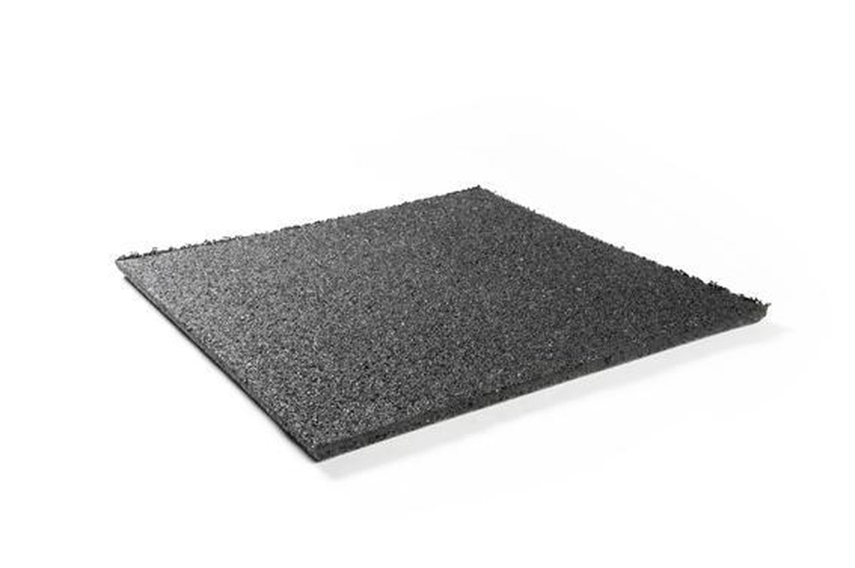 Rubber tegels 25 mm - 1 m² (4 tegels van 50 x 50 cm) - Zwart | bol.com