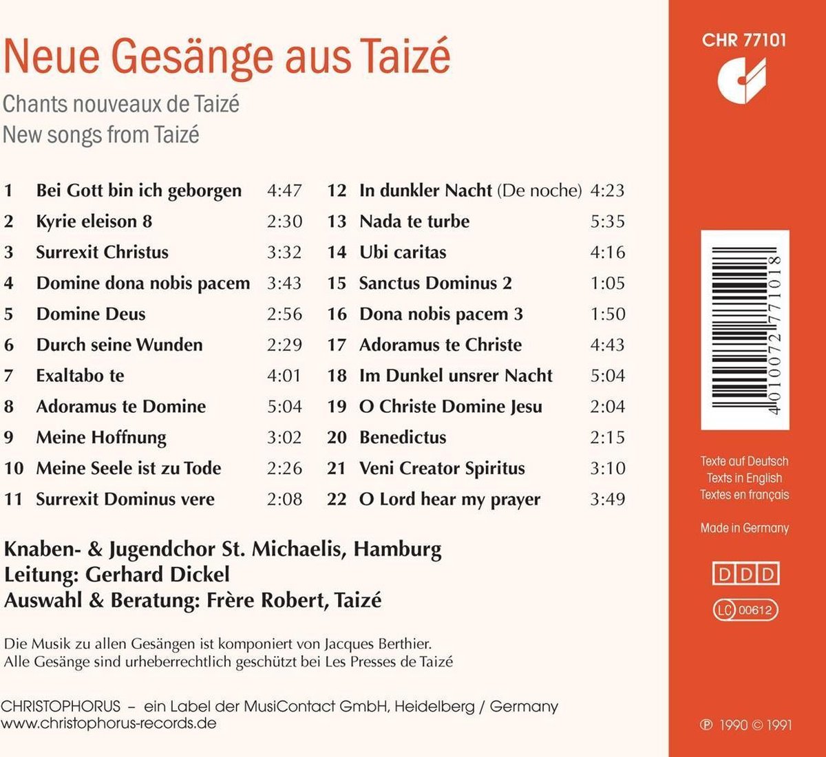 Songs From Taize, J. Berthier | CD (album) | Muziek | bol.com