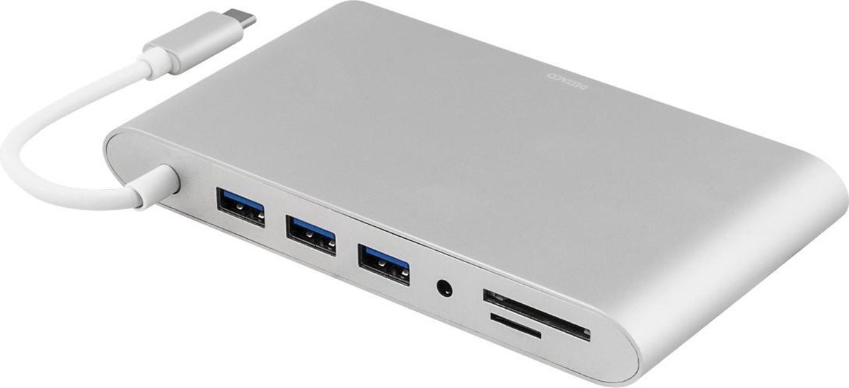 DELTACO USBC-1274 USB-C docking station, USB-C, HDMI, 3xUSB-A, 1xRJ45 ...