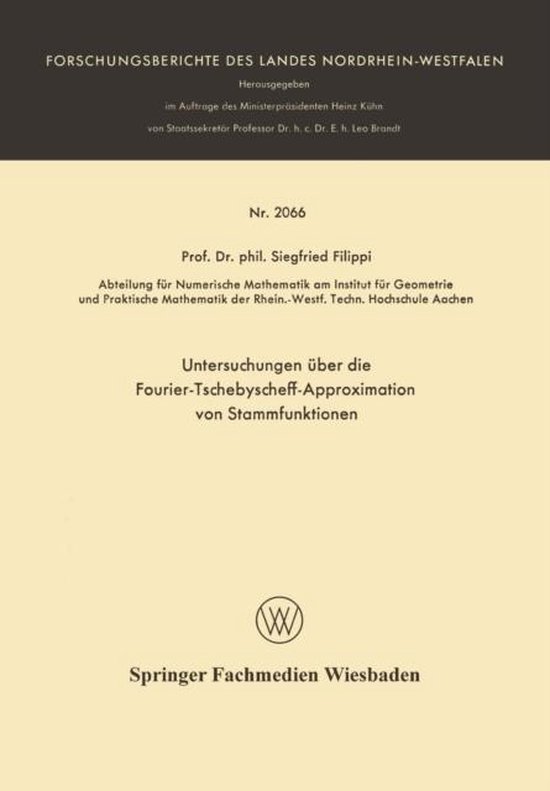 Untersuchungen UEber Die Fourier-Tschebyscheff-Approximation Von ...