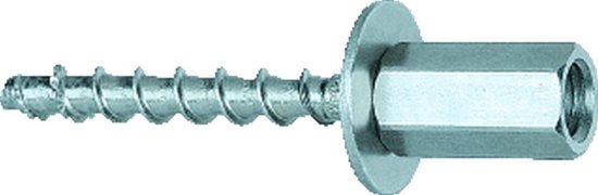 FIS schroefanker, staal, el verz, bus M 8 en M10, zeskant 13mm | bol