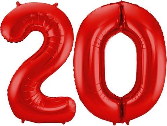 Cijfer 20 Rood Helium 86 cm | bol.com
