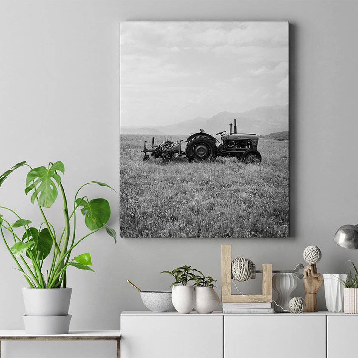 Canvas Schilderij Oude Trekker - 60x80cm - Landelijk Schilderij | bol.com