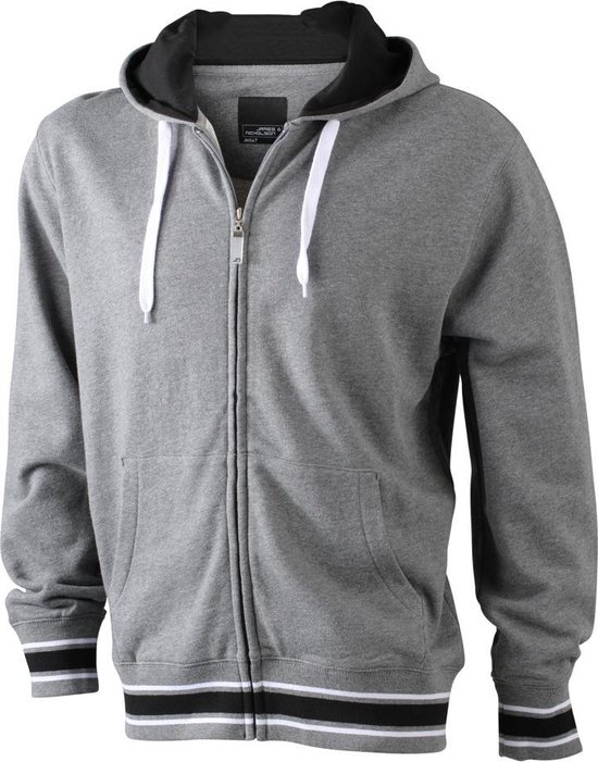 J&N Men's Baseball hooded Jacket, Black/Red/White, Maat XL | bol