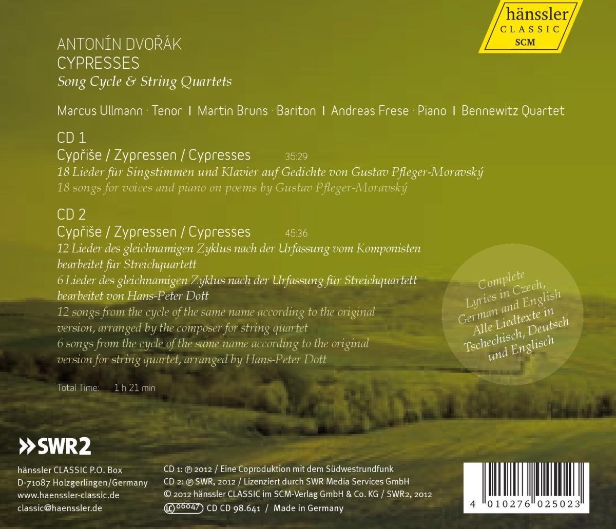 Andreas Frese, Martin Bruns, Marcus Ullmann, Bennewitz Quartet - Dvorák ...