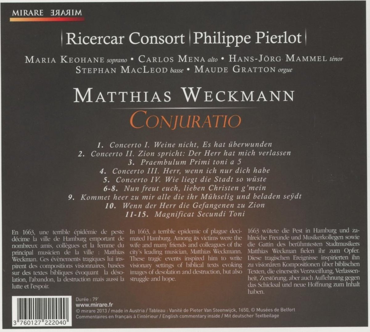 Matthias Weckmann: Conjuratio, Philippe Pierlot | CD (album) | Muziek ...