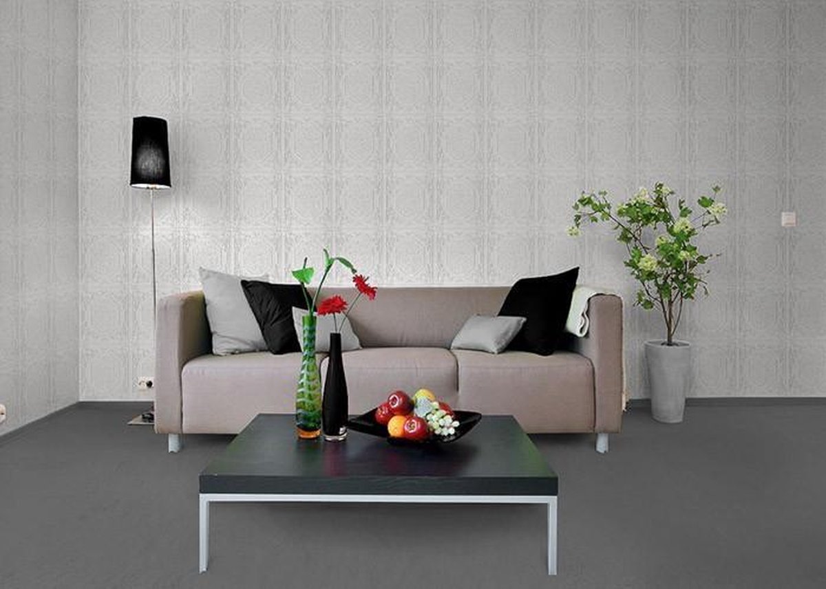 Wit behang reliëf behang EDEM 101-00 voor muur en plafond zware ...