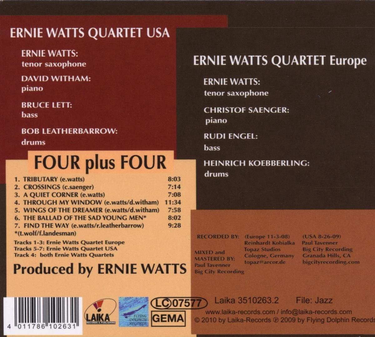 Four Plus Four, Ernie Watts | CD (album) | Muziek | bol.com