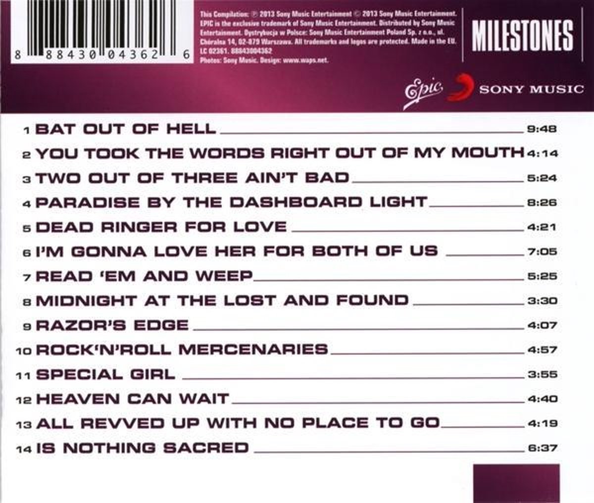 Milestones, Meat Loaf | CD (album) | Muziek | bol.com