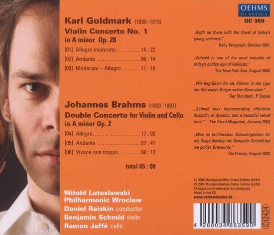 Benjamin Schmid, Ramon Jaffé, Daniel Raiskin - Violin Concerto/Double ...