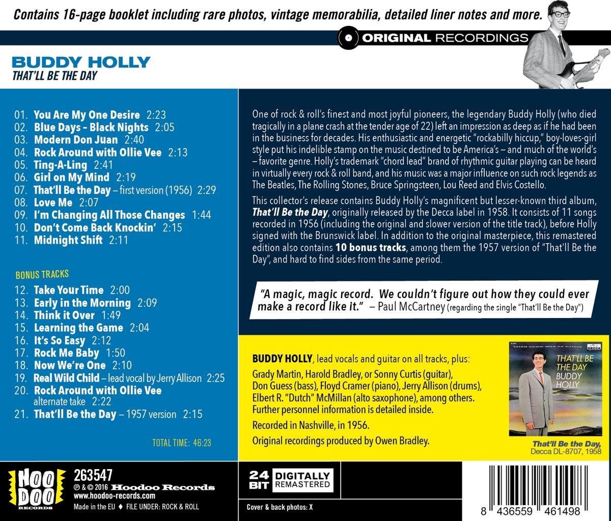Thatll Be The Day, Buddy Holly | CD (album) | Muziek | bol.com