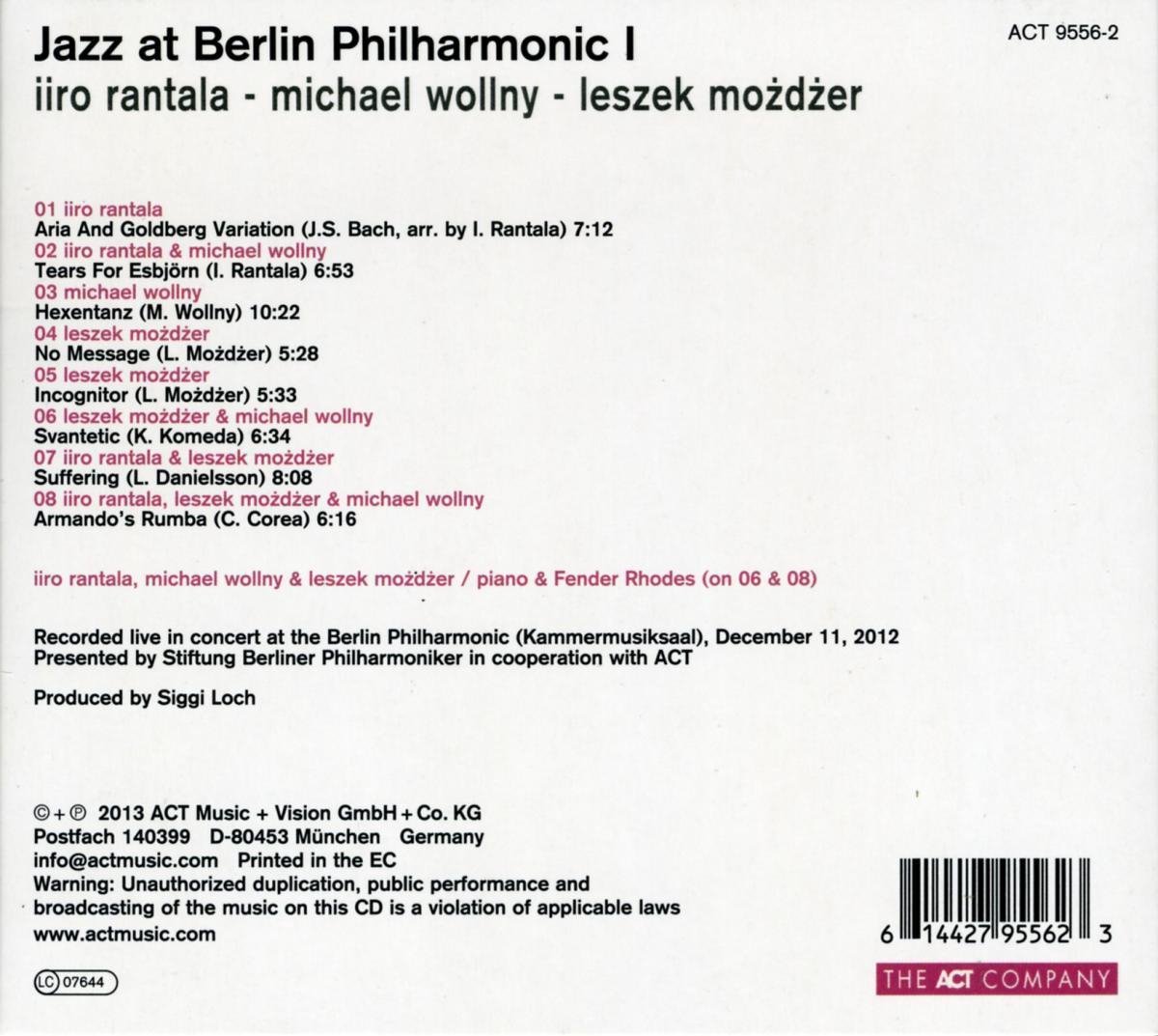 Jazz At Berlin Philharmonic I, Leszek Mozdzer | CD (album) | Muziek ...