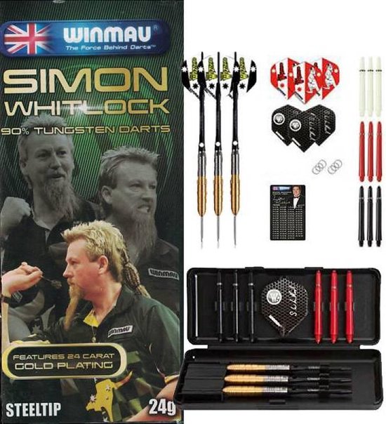 Simon Whitlock 90% Gold Plated Dart-Set | bol