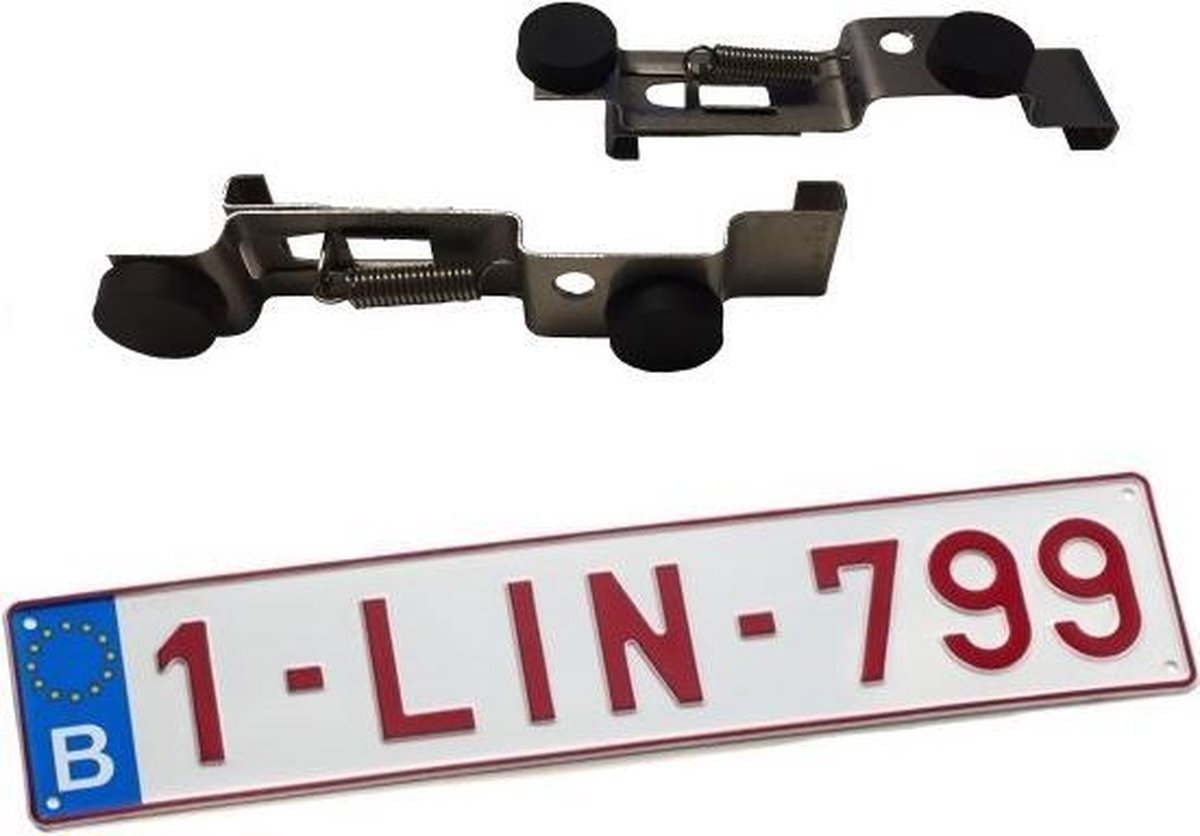 Nummerplaatklem RVS met magneet voor nummerplaat ...x110mm 2 stuks | bol