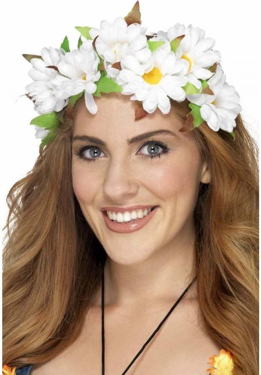Couronne de fleurs de marguerite blanche pour femme - Attribut d ...
