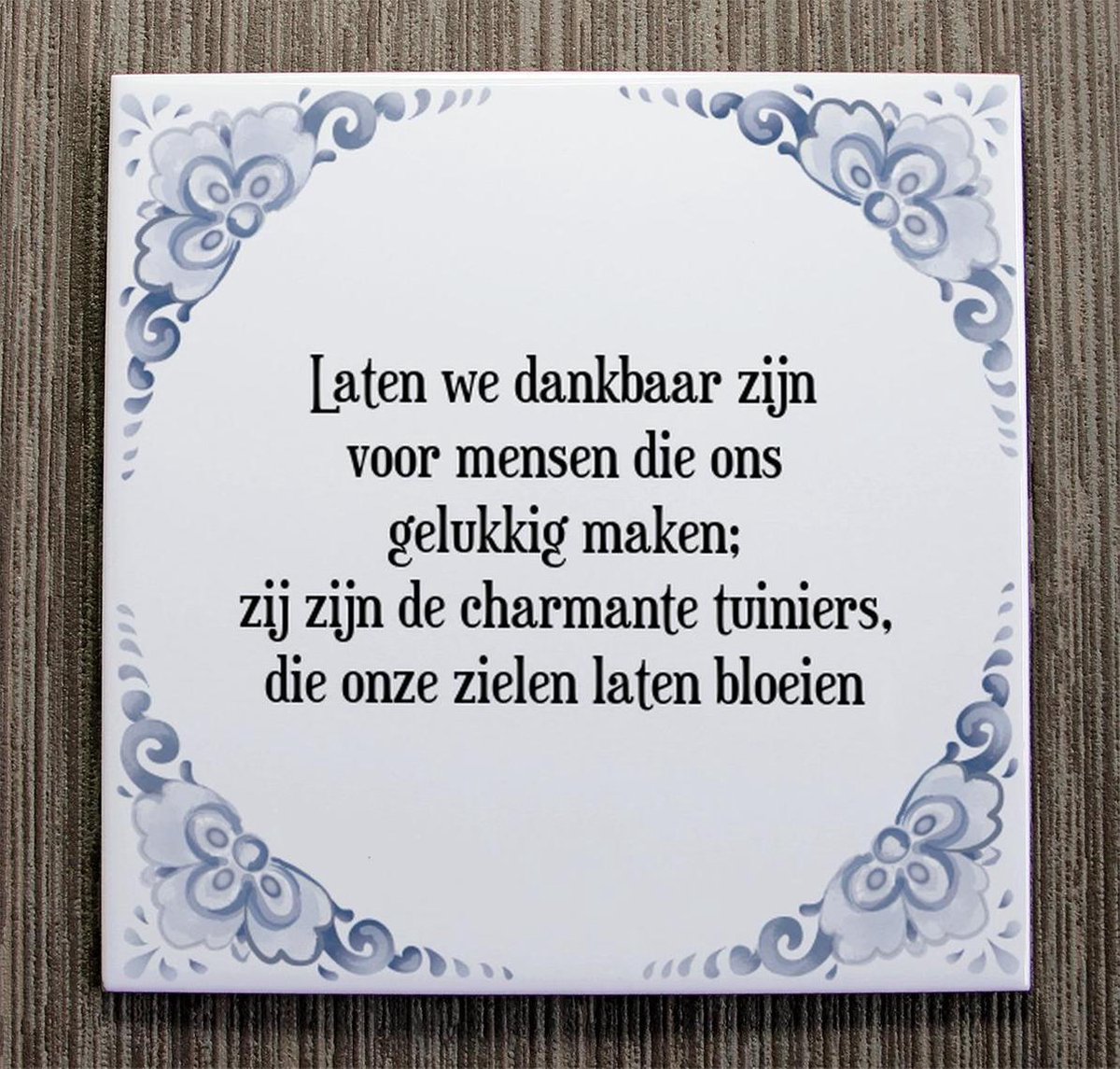 Tegeltje met Spreuk (Tegeltjeswijsheid): Laten we dankbaar zijn voor ...