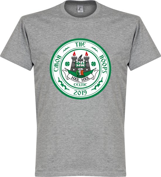 C'mon The Hoops Celtic Logo T-Shirt - Grijs - M | bol.com