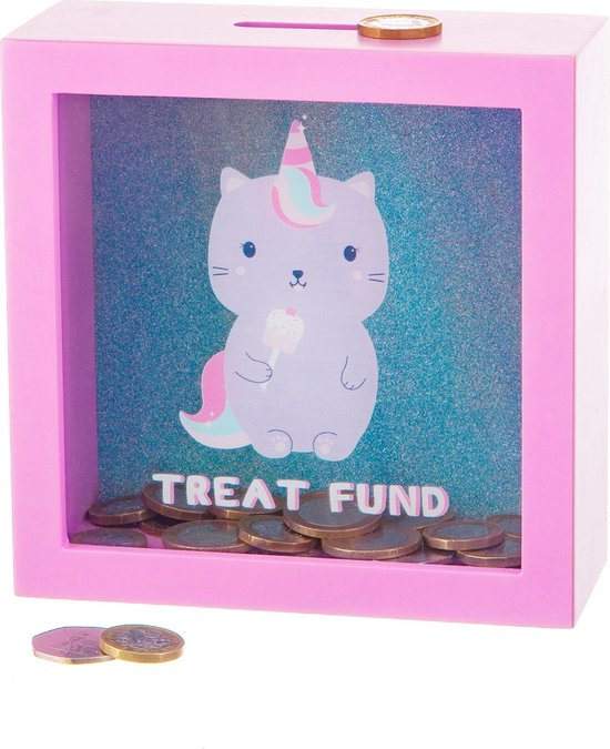 spaarpot kat / poes caticorn treat fund , sass&belle. Roze | bol.com