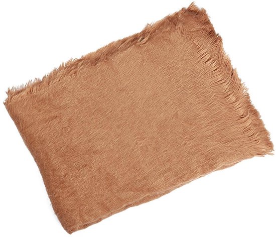 Dielay - Zachte Fluffy Sjaal - Acryl - 180x65 cm - Bruin | bol