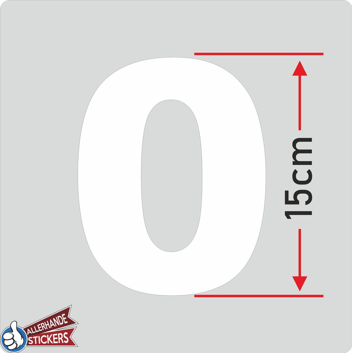 bol.com | Cijfer 0 als sticker 15 cm. hoog.