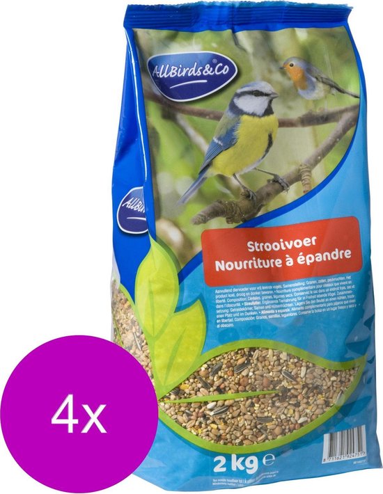Allbirds&Co Strooivoer Vogels - Voer - 4 x 2 kg | bol