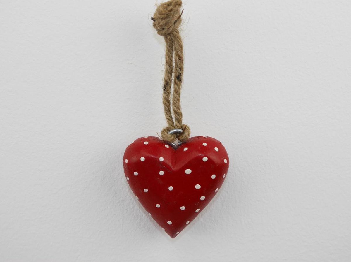 Houten hartje met touwtje-Sleutel hanger- Hartje tafeldecoraie - **4 ...