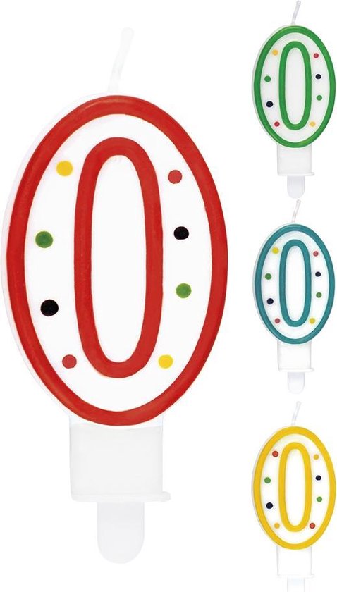 bol.com | Cijfer kaarsen 0 tot en met 9 - Cijfer 0
