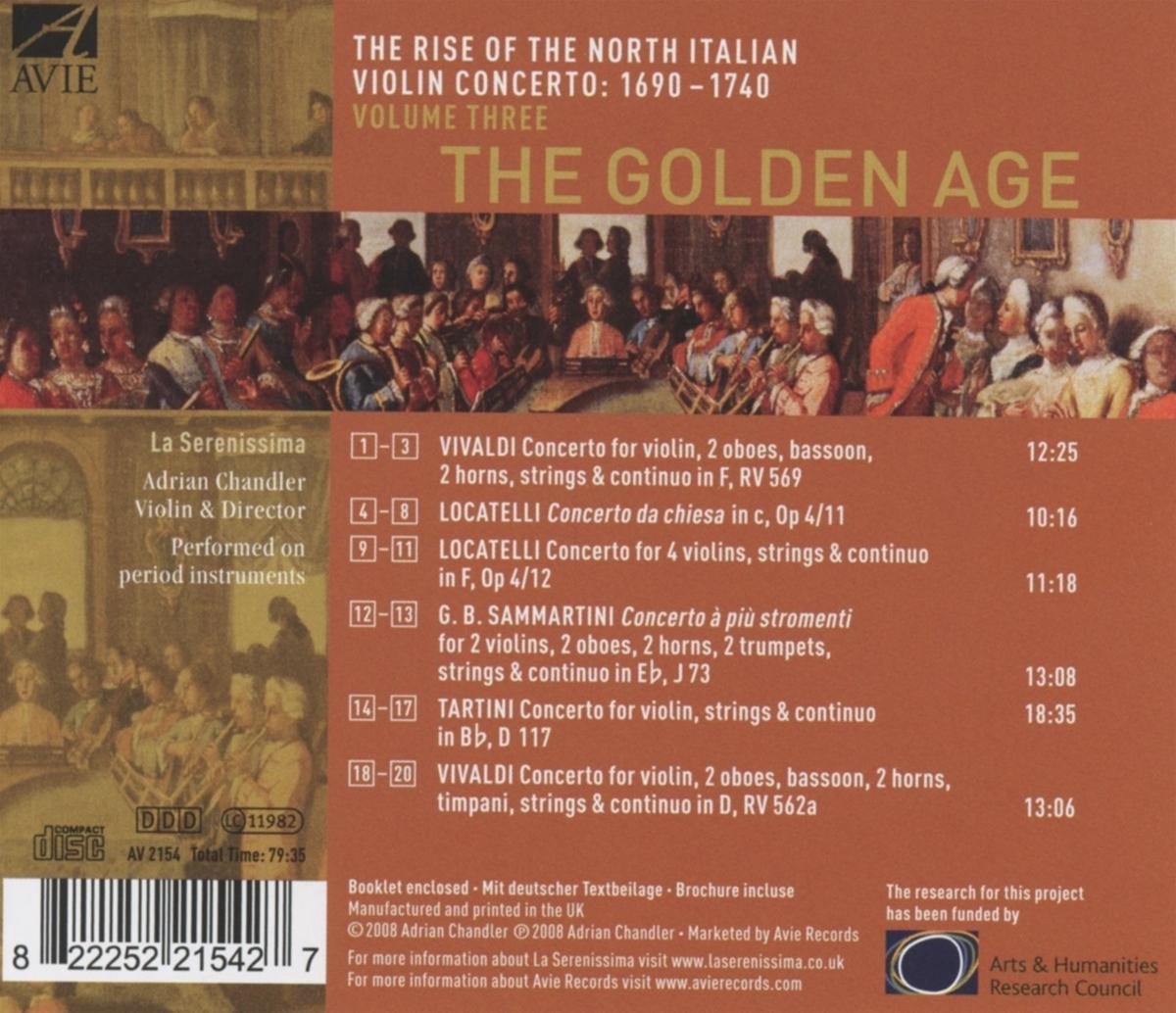 Vivaldi/locatelli/tartini/+: Rise Of The Italian Violin Con., Adrian ...
