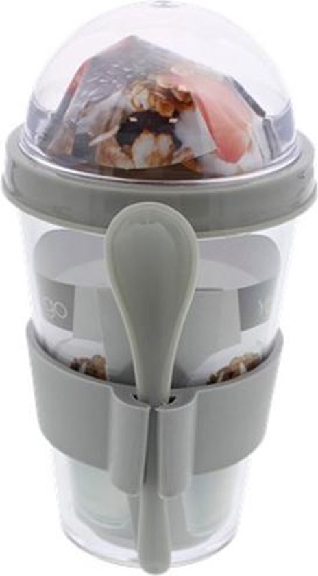 Yoghurt beker to go RIANNE - Groen - Kunststof - Ø8 x H16 cm | bol.com