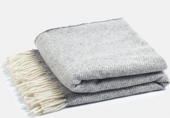 Premium Wollen Plaid - 100% Wol - Grijs - 150 x 180 cm | bol