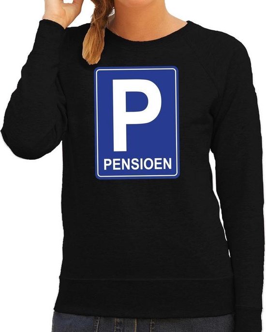 Pensioen P cadeau sweater zwart dames - Pensioen / VUT kado trui XXL ...