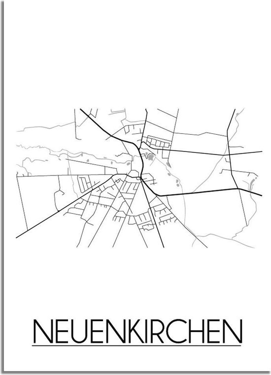 DesignClaud Neuenkirchen Plattegrond poster A2 + Fotolijst wit | bol.com