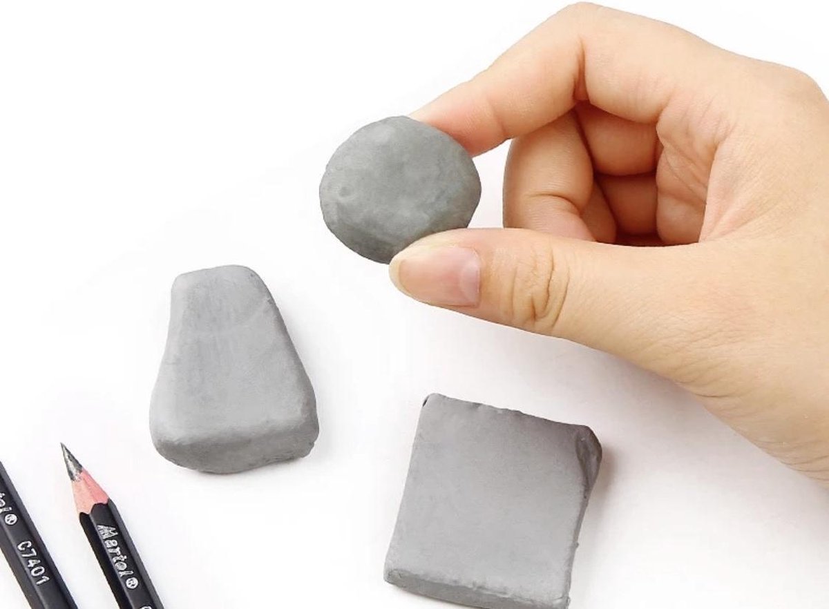 6STUKS - Kneedgum - Kneedgummen - Grijs - Kneedbaar gum - Hobby ...