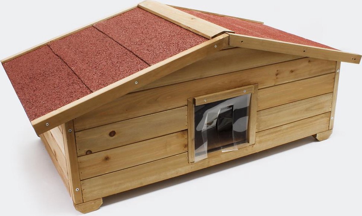 Kattenhuisje large met isolatie en groot kattenluik | bol.com