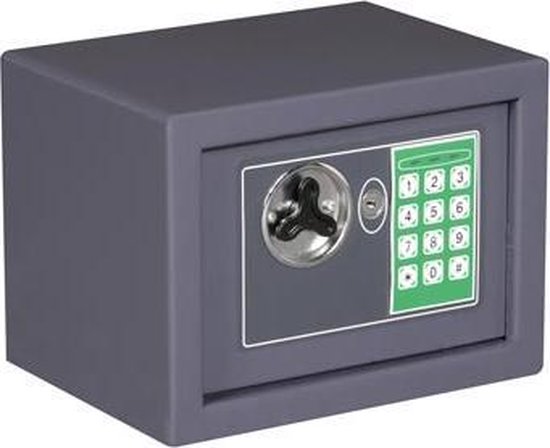 Perel elektronische kluis 23 x 17 x 17 cm - grijs | bol