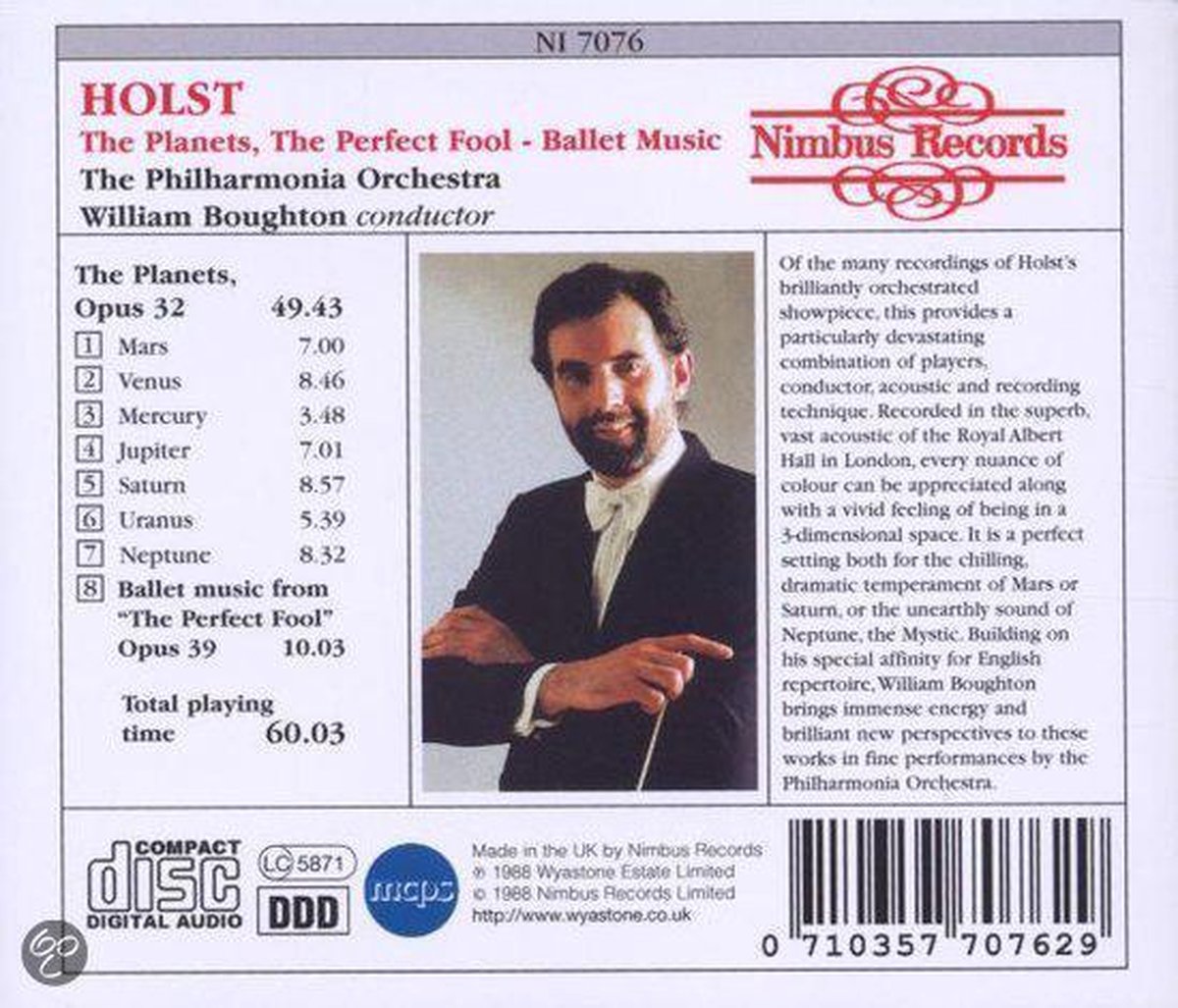 Philharmonia Orchestra, William Boughton - Holst: The Planets/The ...
