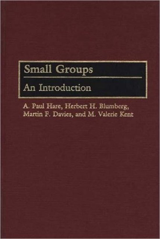 Small Groups | 9780275948962 | A. Paul Hare | Boeken | bol.com
