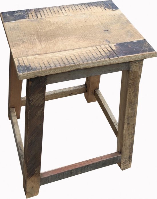 Otentic Design Kruk Bijschuifkruk voor volwassenen 50 cm - Sloophout | bol