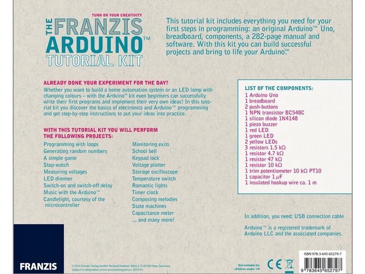 Franzis Arduino Tutorial Kit And Manual
