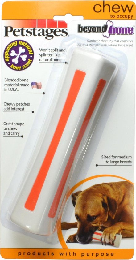 Petstages Beyond Bone Wit&Oranje Large | bol