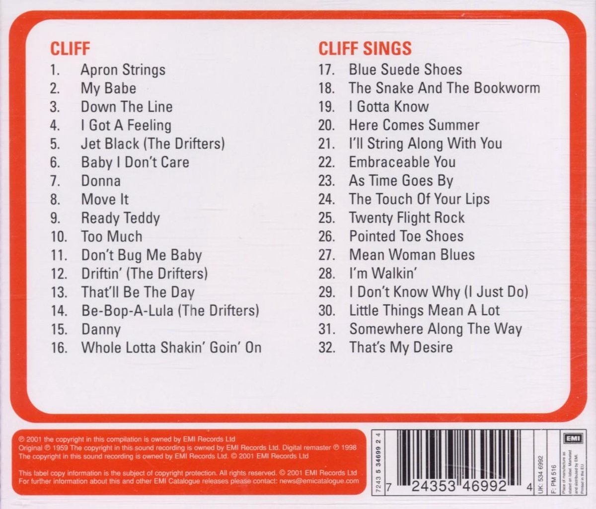Cliff/Cliff Sings, Cliff Richard And The Drifters | CD (album) | Muziek ...