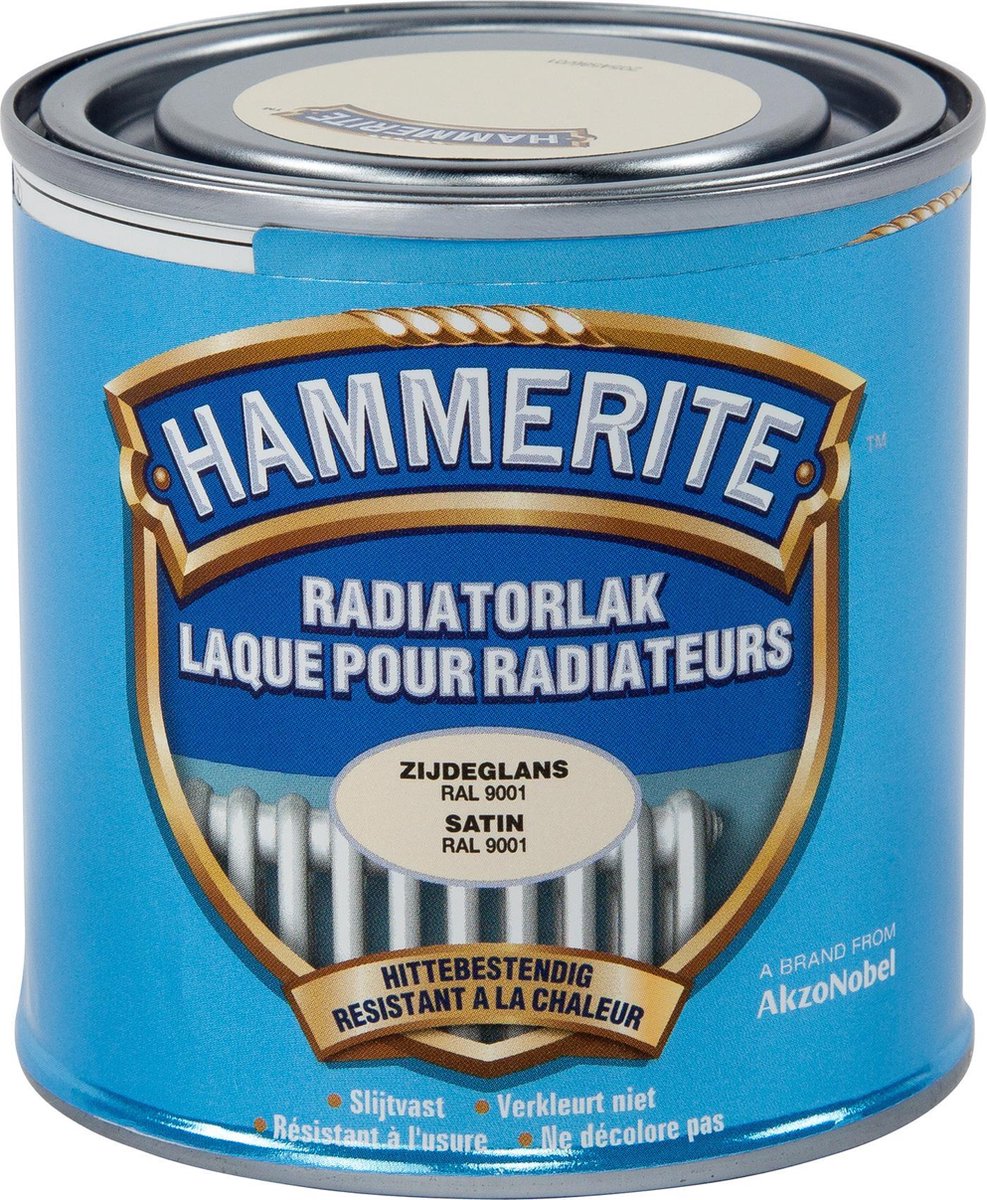 Hammerite Radiatorlak - Satin - RAL 9001 - 0.25L | bol