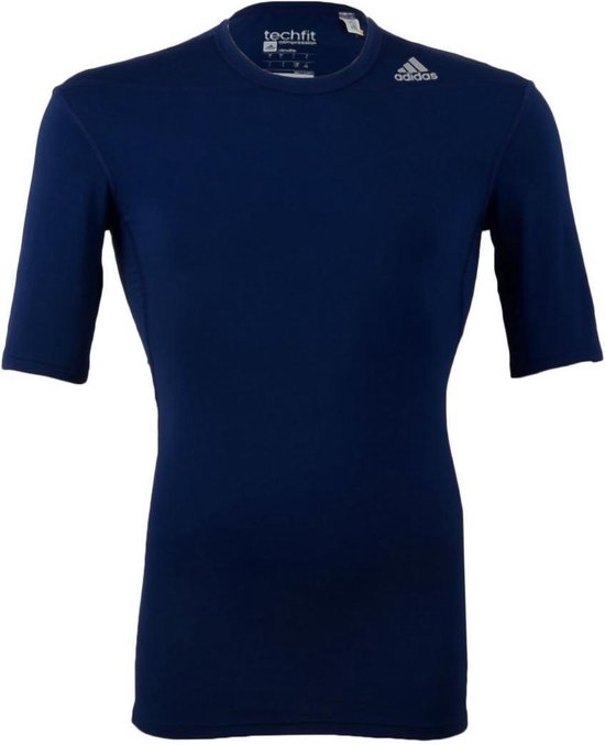 adidas TechFit Base - Sportshirt - Heren - S - Navy | bol.com