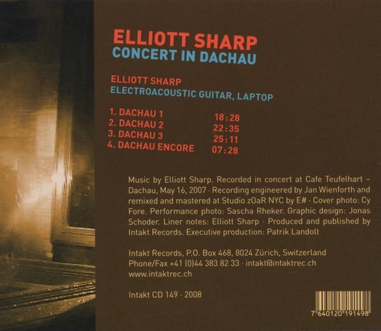 Elliott Sharp - Concert In Dachau (CD), Elliott Sharp | Muziek | bol.com