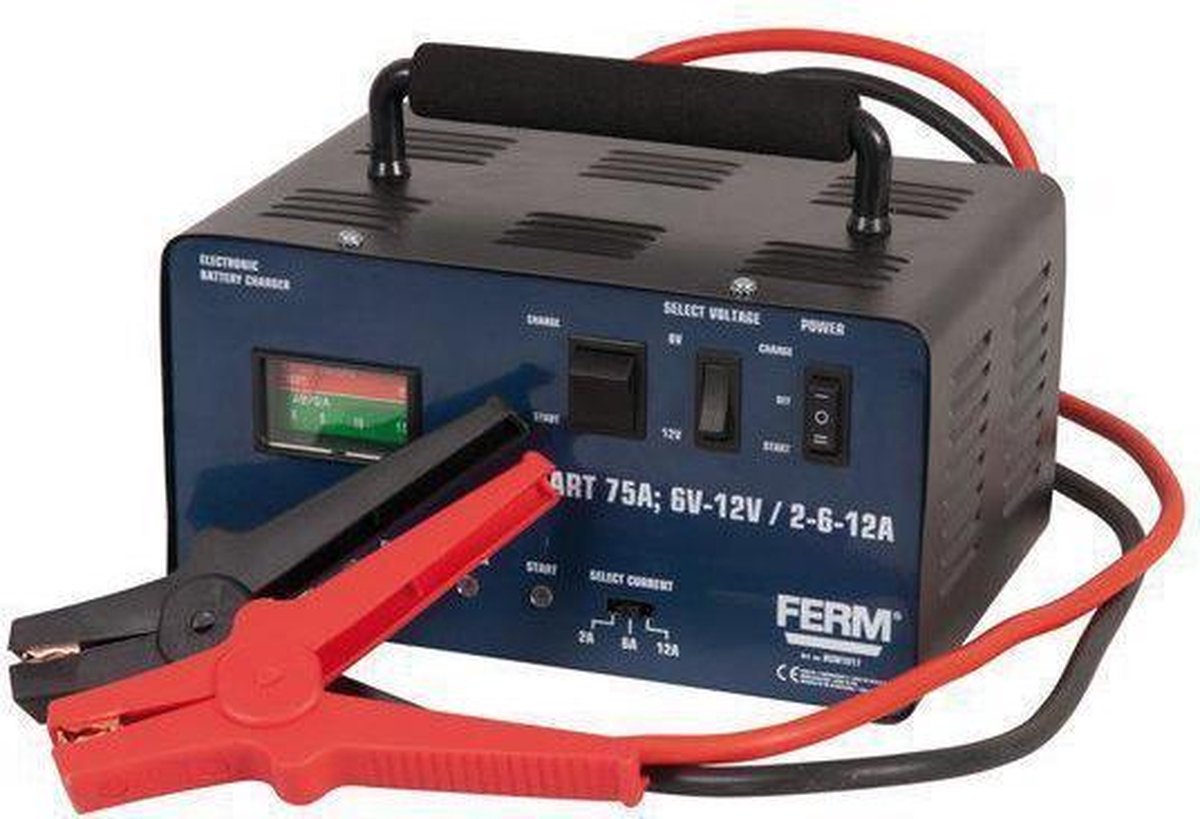 FERM Acculader met starthulp – 6V-12V - BCM1017 | bol