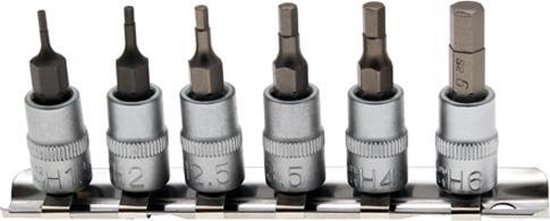 BGS - Inbus doppen set 1/4 aansluiting - 6 delig - 1.5 - 2 - 2.5 - 3.5 ...